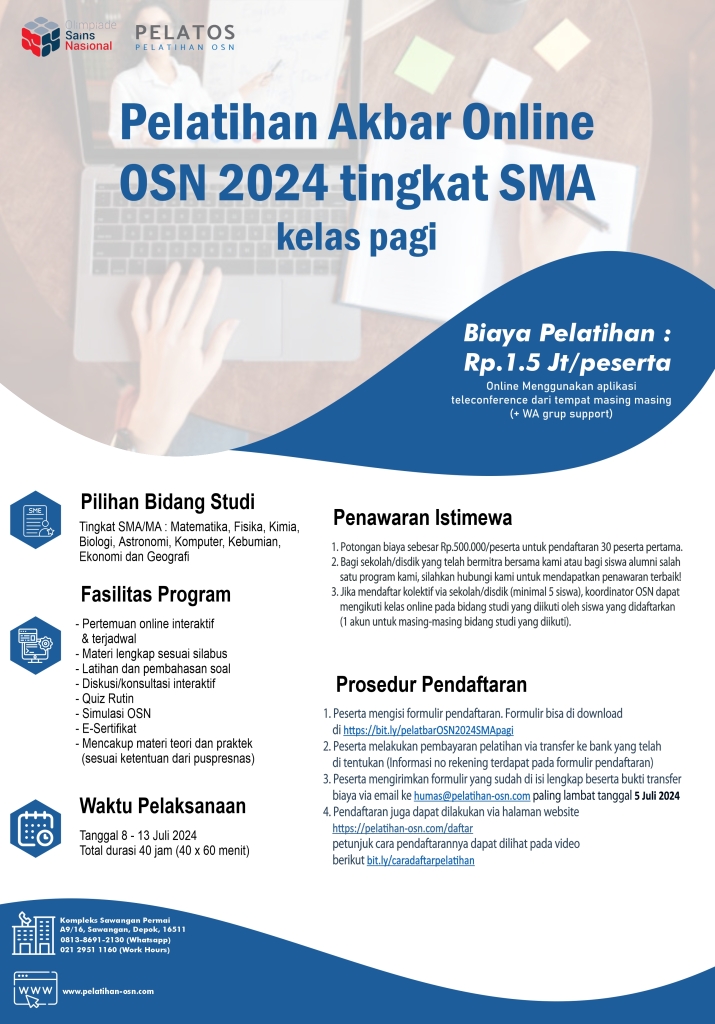 Pelatihan OSN/KSN | Pelatihan Akbar Online Persiapan OSN 2024 tingkat ...