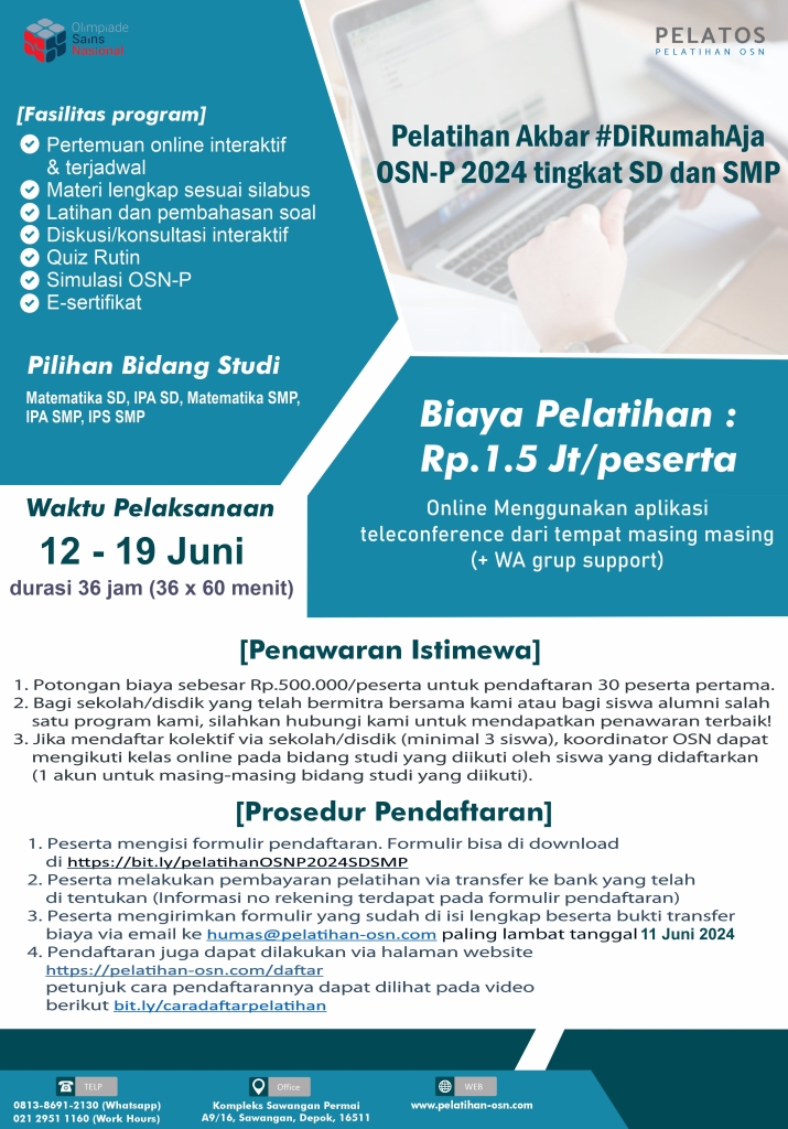 Pelatihan OSN/KSN | Pelatihan Akbar #DiRumahAja Persiapan OSN-P 2024 ...